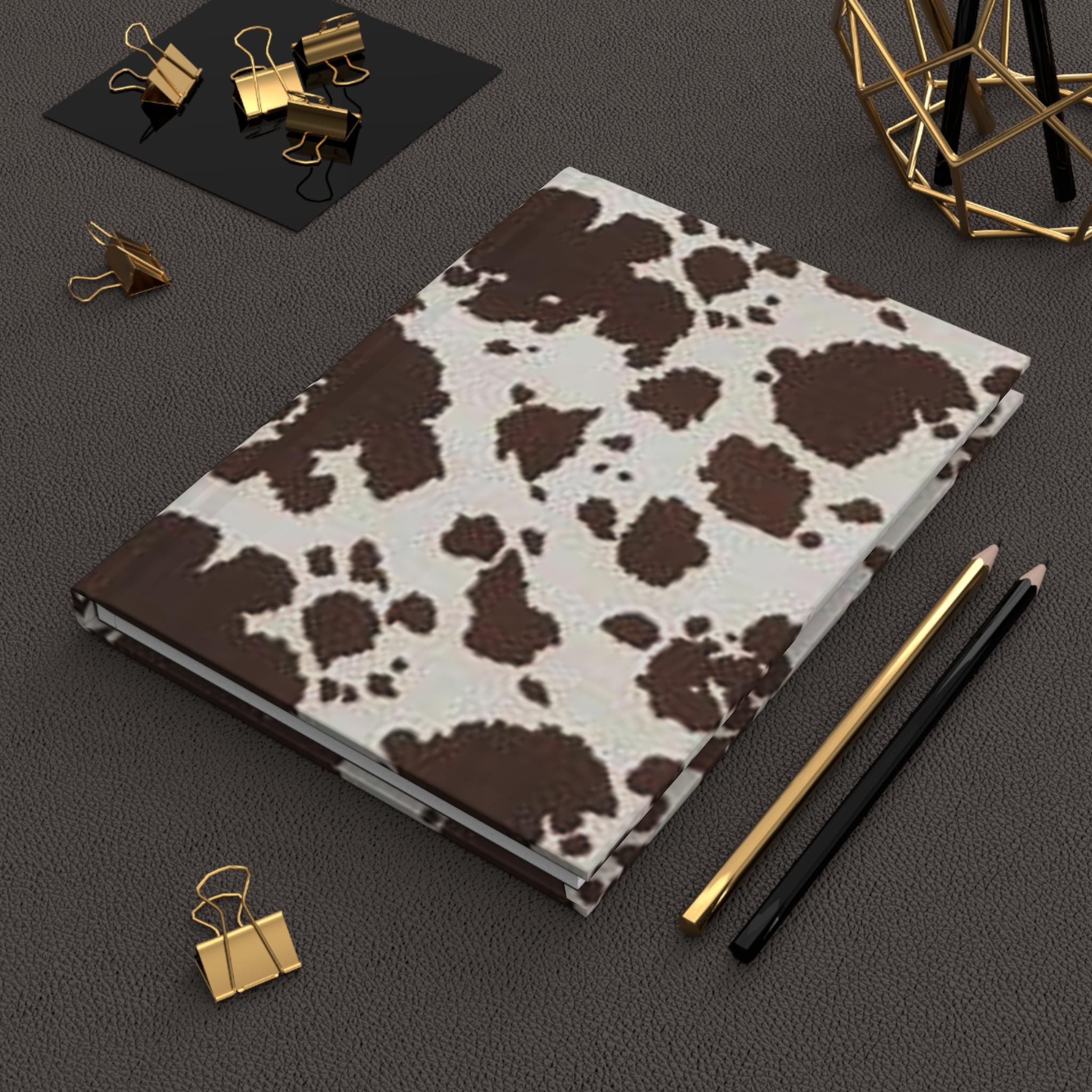 Cow Print Hardcover Journal, Rustic Writing Notebook, Perfect Gift for ...