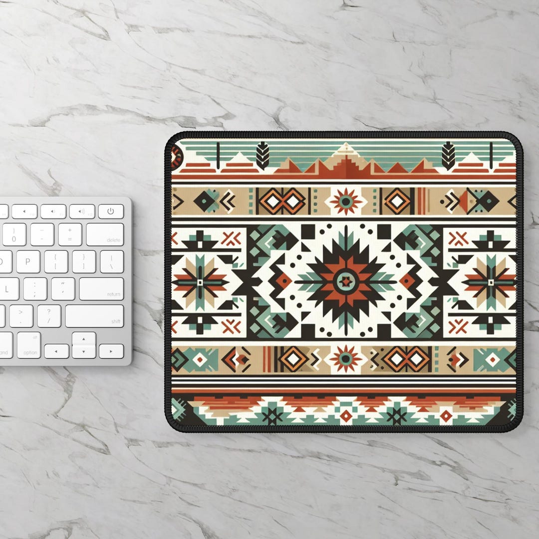 Southwest Gaming Mouse Pad, Tribal Design Mousepad, Aztec Pattern Desk ...