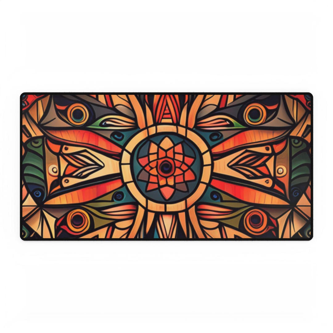 Tribal Desk Mat, Boho Office Decor, Aztec Mouse Pad, Geometric Desk ...