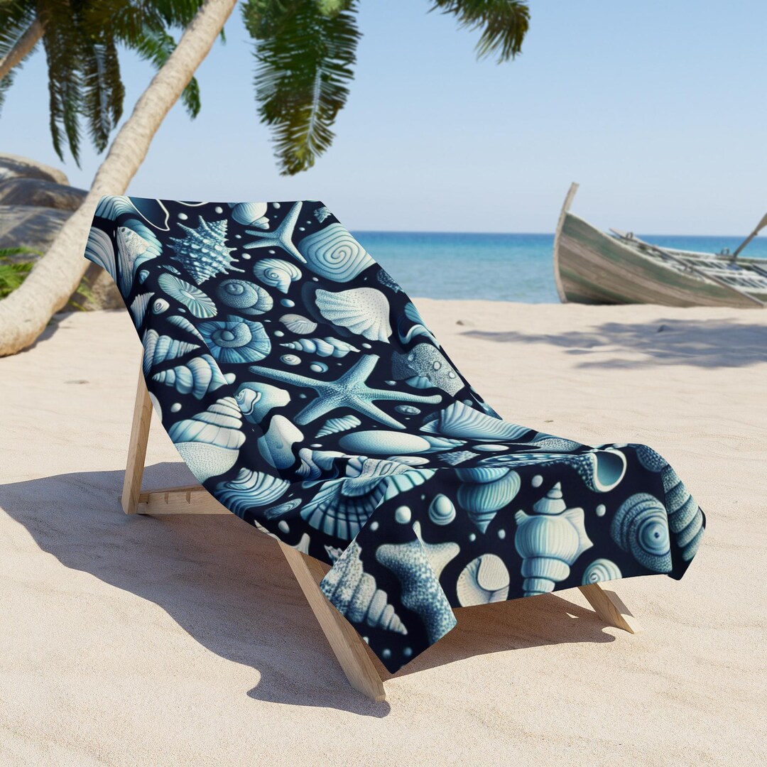 Ocean Shells Beach Towel - Perfect for Summer Days, Pool Parties ...