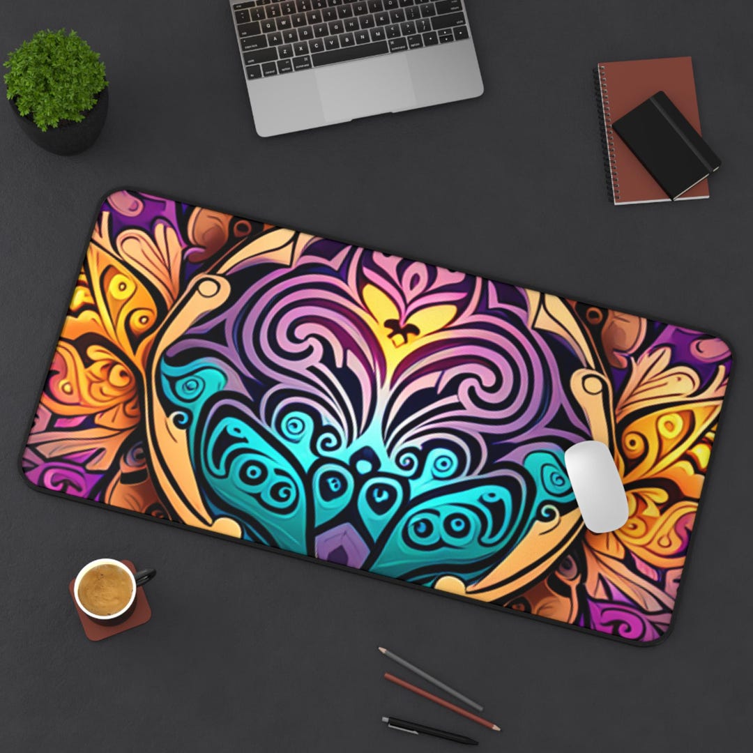 Tribal Desk Mat, Aztec Mouse Pad, Boho Work Desk Accessory, Ethnic Desk ...