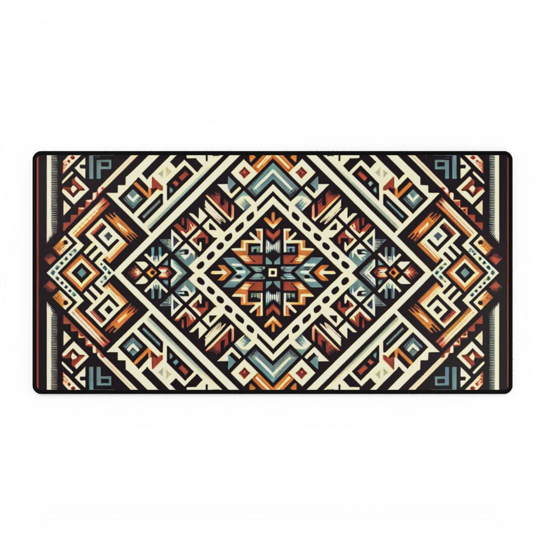 Tribal Pattern Desk Mat | Geometric Boho Mouse Pad Desk Protector - Etsy