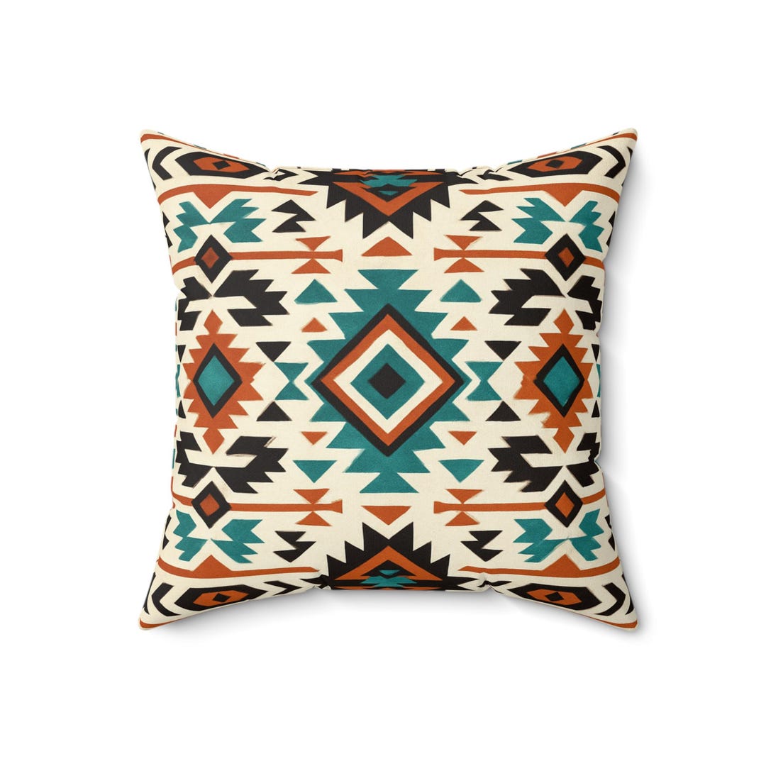 Southwestern Geometric Aztec Pattern Pillow | Square Pillow - Etsy