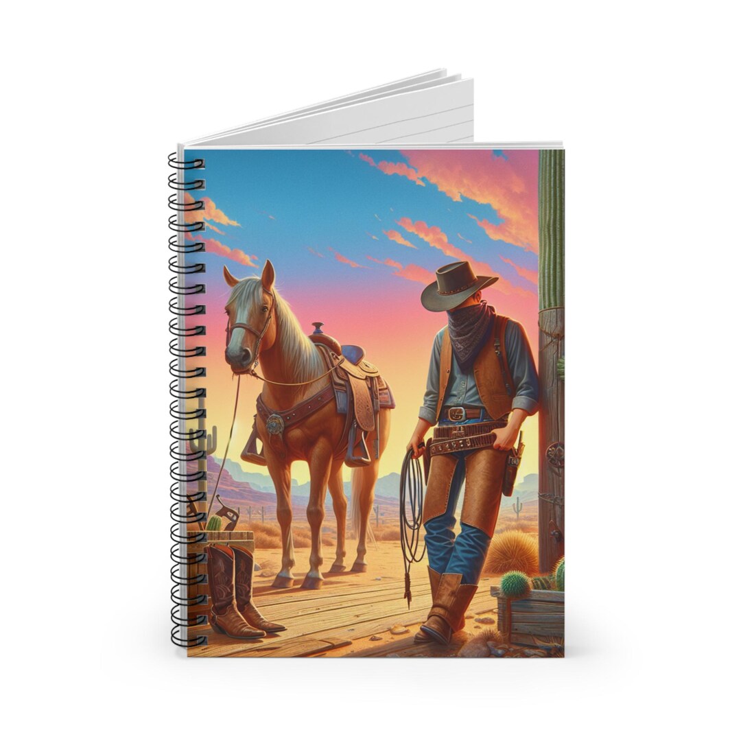 Cowboy Spiral Notebook - Ruled Lines, Western Journal, Horse Lover's ...