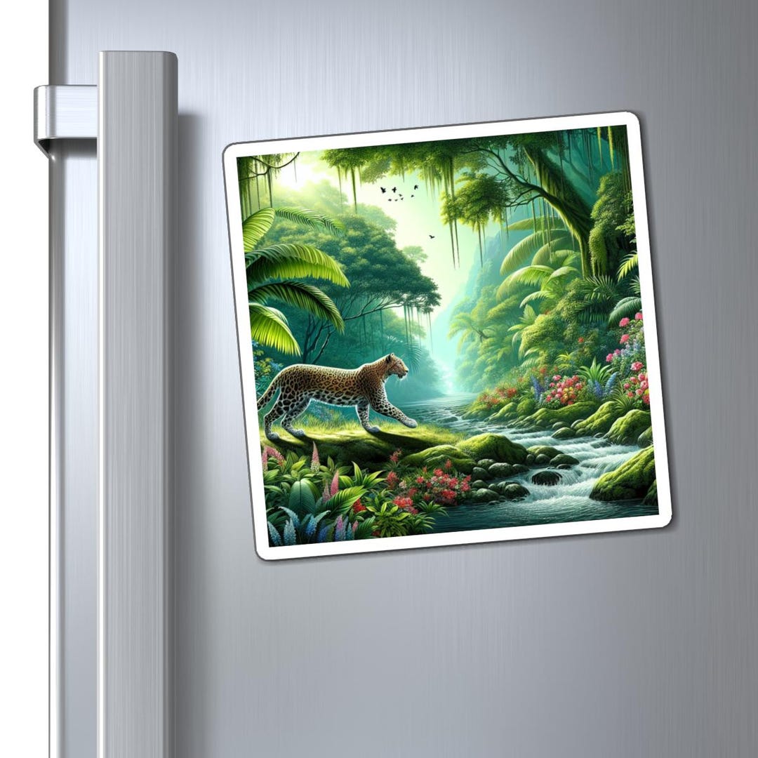 Jungle Magnet - Tropical Rainforest Fridge Decor, Safari Animal Kitchen ...