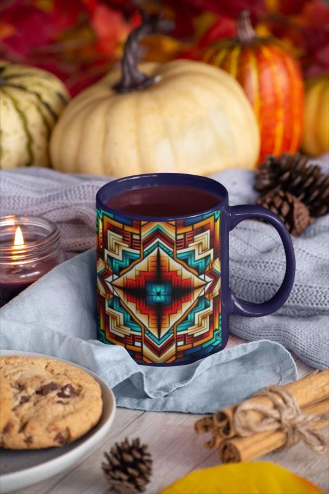 Native Mug - Indigenous Ceramic Cup, Tribal Coffee Mug, Ethnic Tea Cup ...
