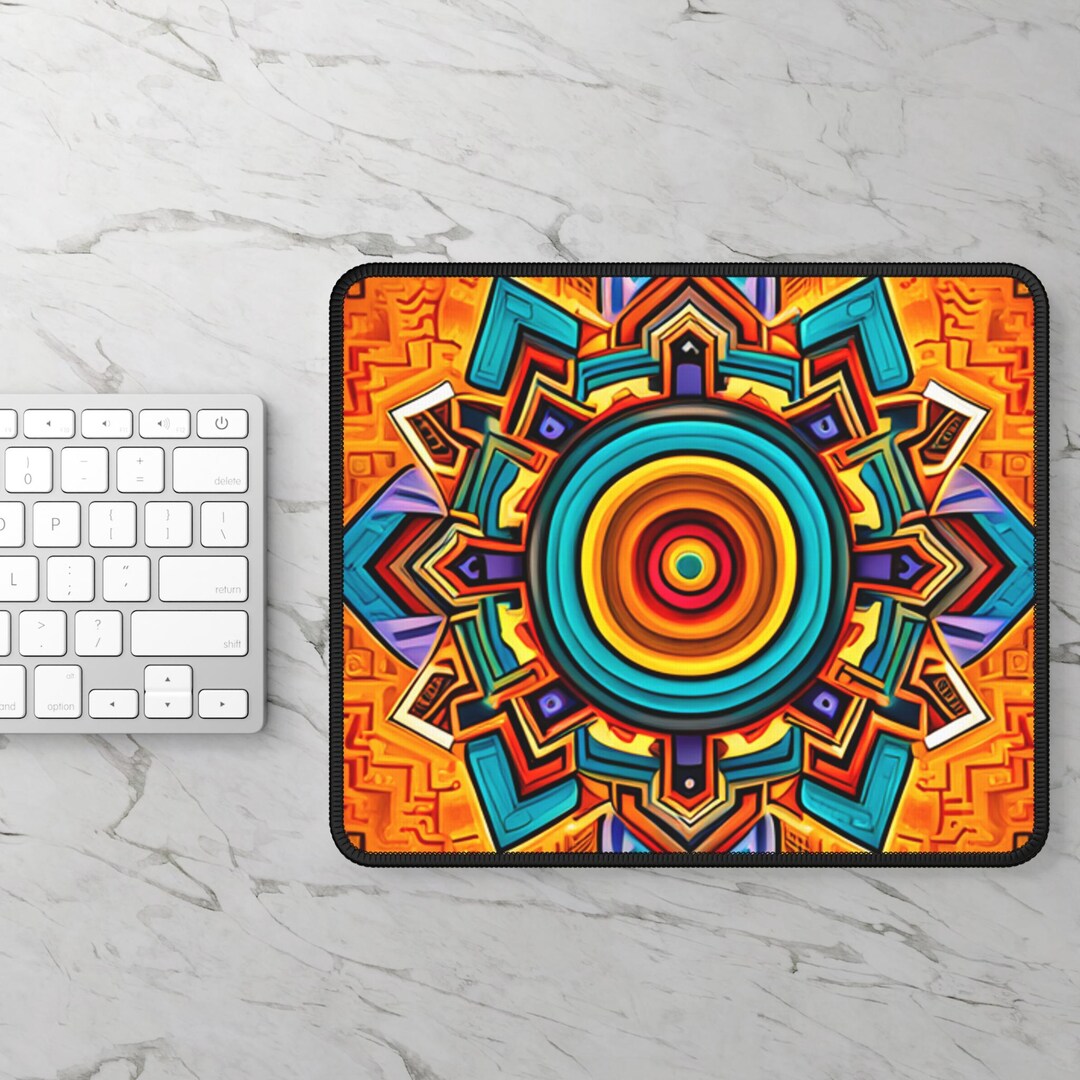 Aztec Gaming Mouse Pad, Tribal Print Desk Mat, Boho Office Accessories ...