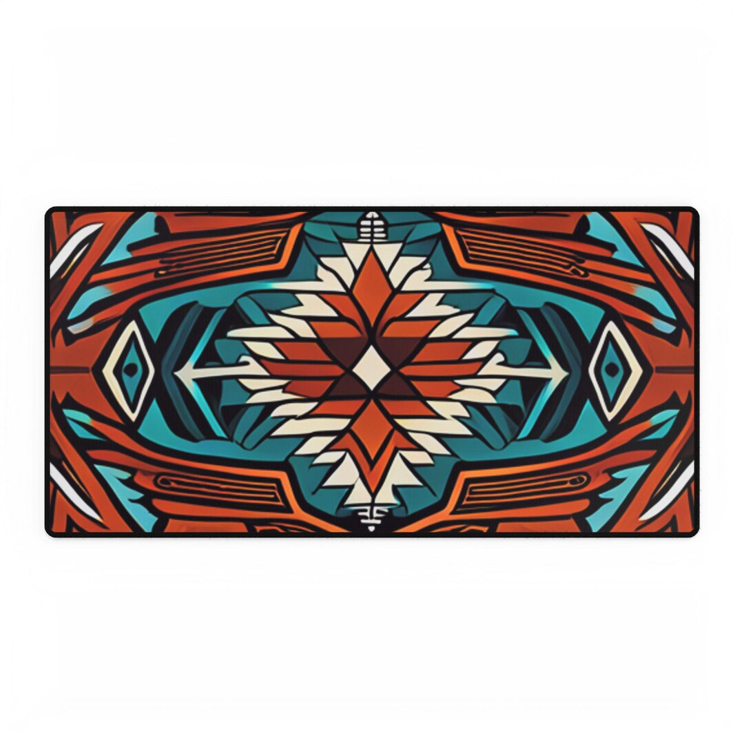 Tribal Desk Mat - Boho Office Decor, Aztec Mouse Pad, Ethnic Workspace ...