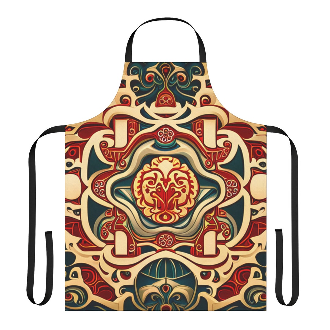 Oriental Design Apron, Asian Pattern Apron, Multicolored Aprons ...