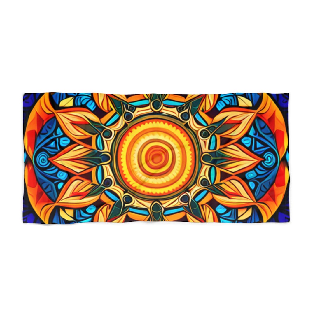 Native Sun Beach Towel - Boho Round Towel, Large Oversized Blanket ...