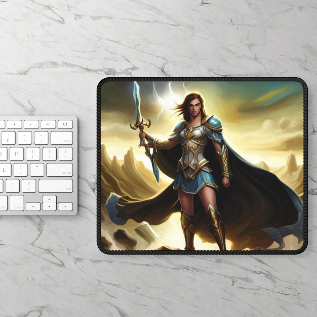 Warrior Woman Gaming Mouse Pad, Fantasy Female Warrior Desk Mat, Gaming ...