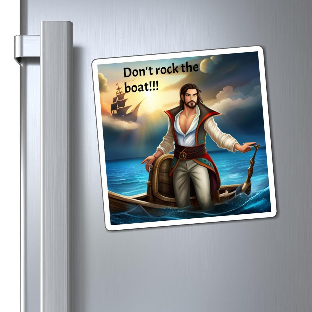 Pirate Magnet - Nautical Fridge Decor, Jolly Roger Kitchen Magnet ...