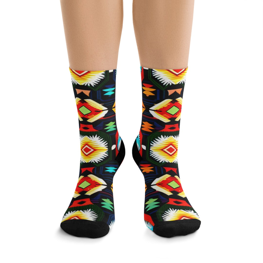Tribal Design Socks, Indigenous Style Socks, African Motif Socks ...