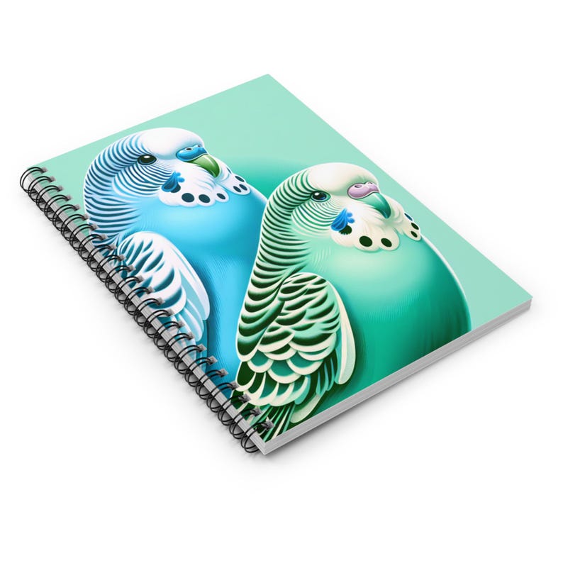 Colorful Budgerigar Spiral Notebook | Cute Bird Journal for Note-taking ...