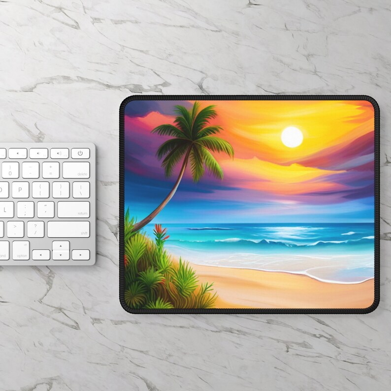 Beach Mouse Pad, Tropical Paradise Mousepad, Island Mouse Pad, Hawaiian ...