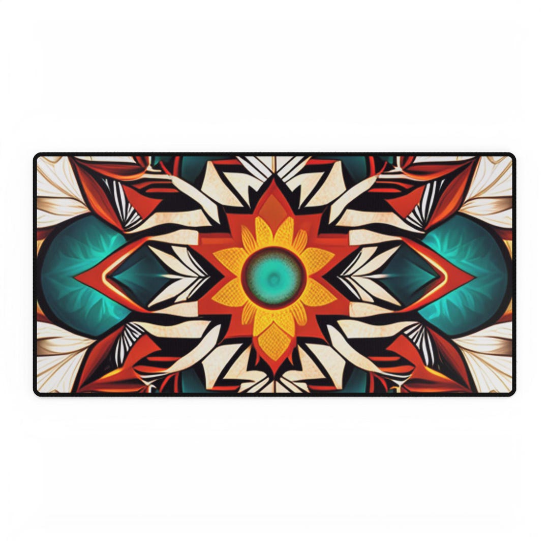 Native Desk Mat - Tribal Print Office Desk Mat, Boho Chic Work Mat ...