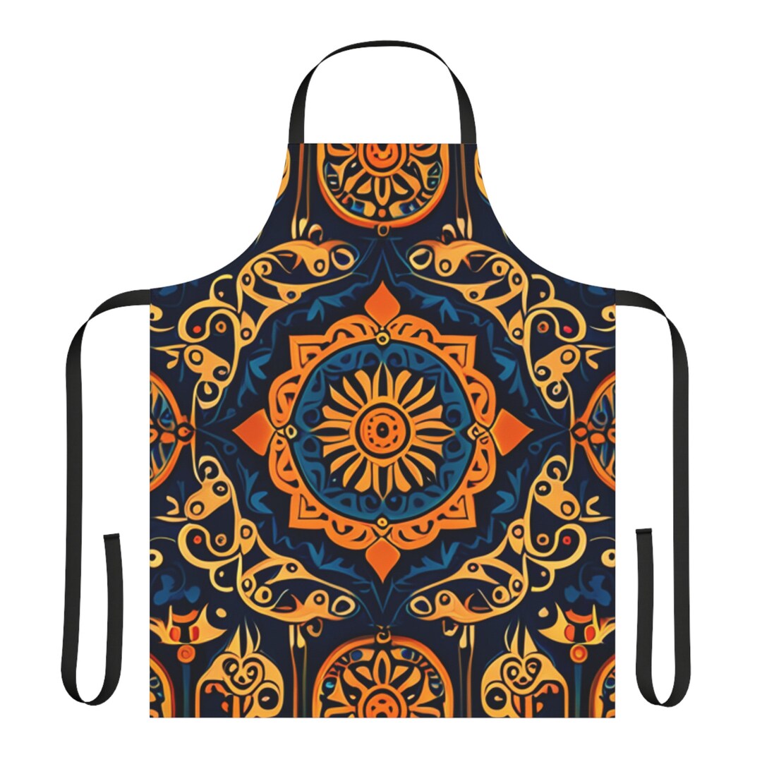 Apron, 5-color Straps, Oriental Design Apron, Asian Pattern Apron ...