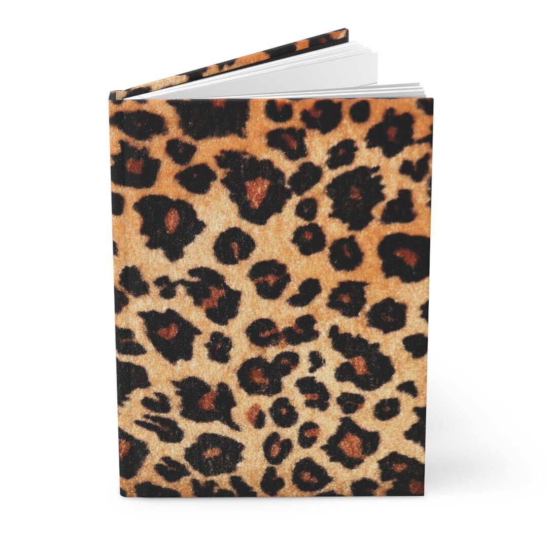 Leopard Print Hardcover Journal Matte, Animal Print Notebook, Bullet ...