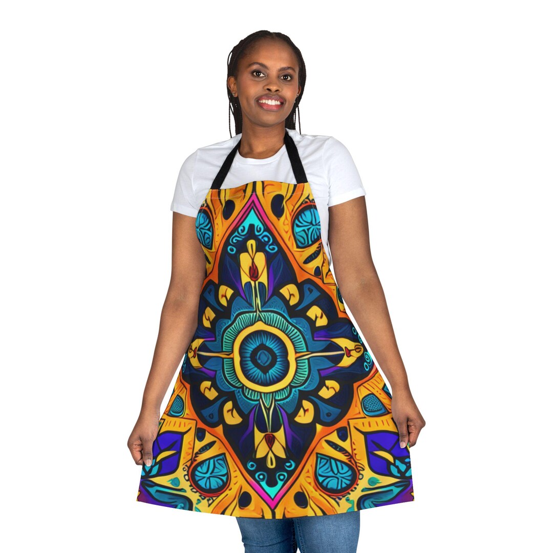 Tribal Apron, Kitchen Cooking Wear, Boho Chef Gift, Colorful BBQ Smock ...