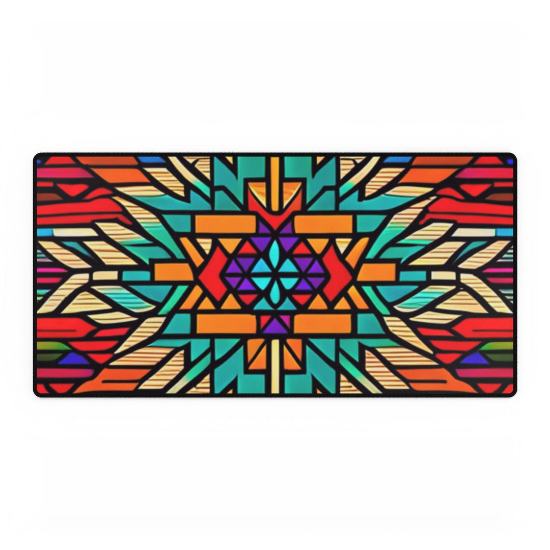 Tribal Desk Mat - Bohemian Workspace Decor, Geometric Desk Pad, Ethnic ...