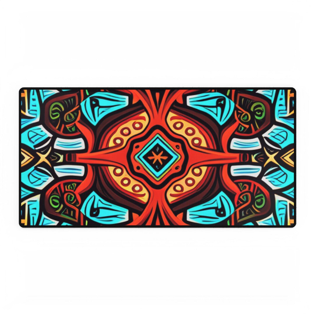 Tribal Desk Mat - Boho Office Decor, Aztec Desk Pad, Geometric Mouse ...