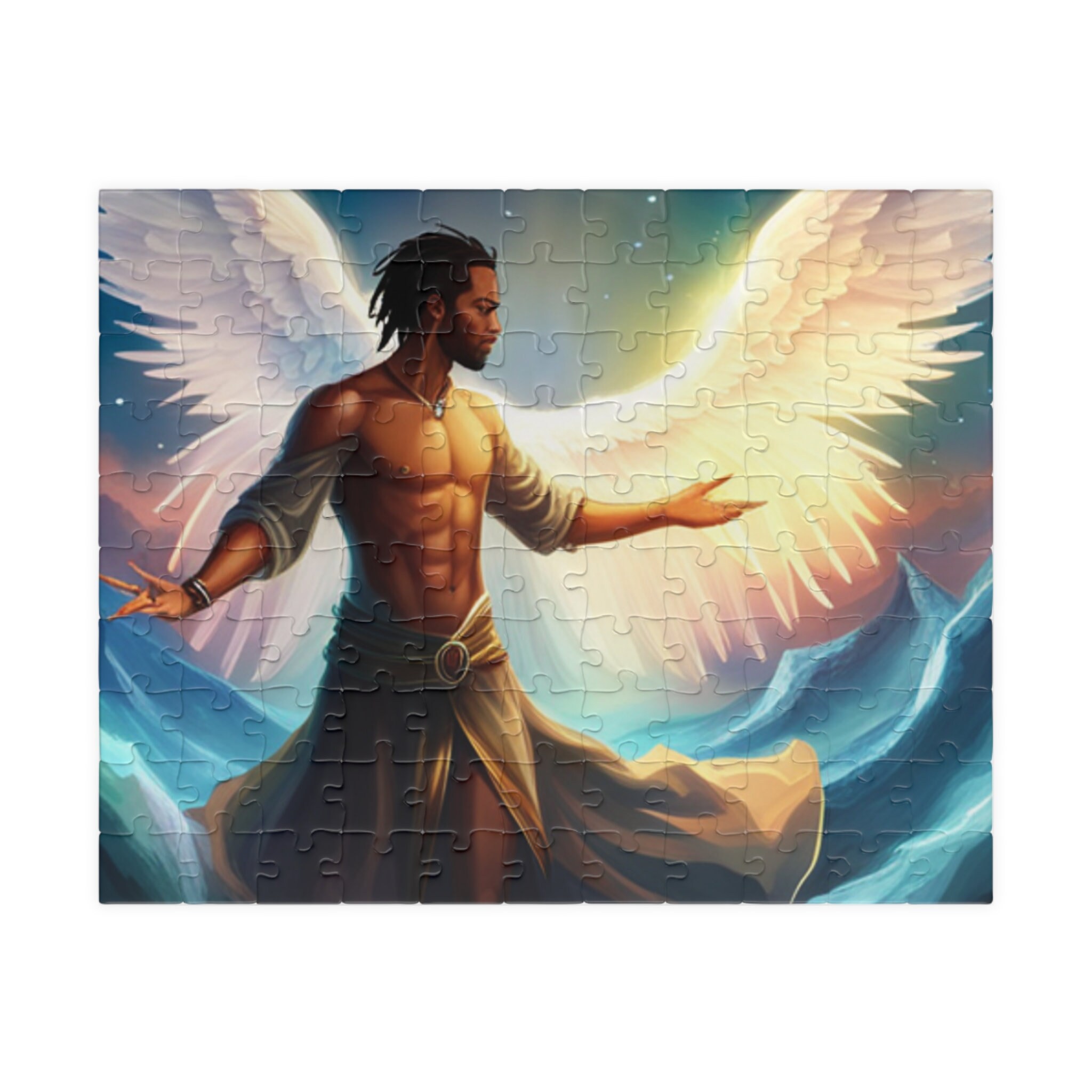 Puzzle 110, 252, 520-piece Angelic Ebony Man, Angel Man Puzzles ...