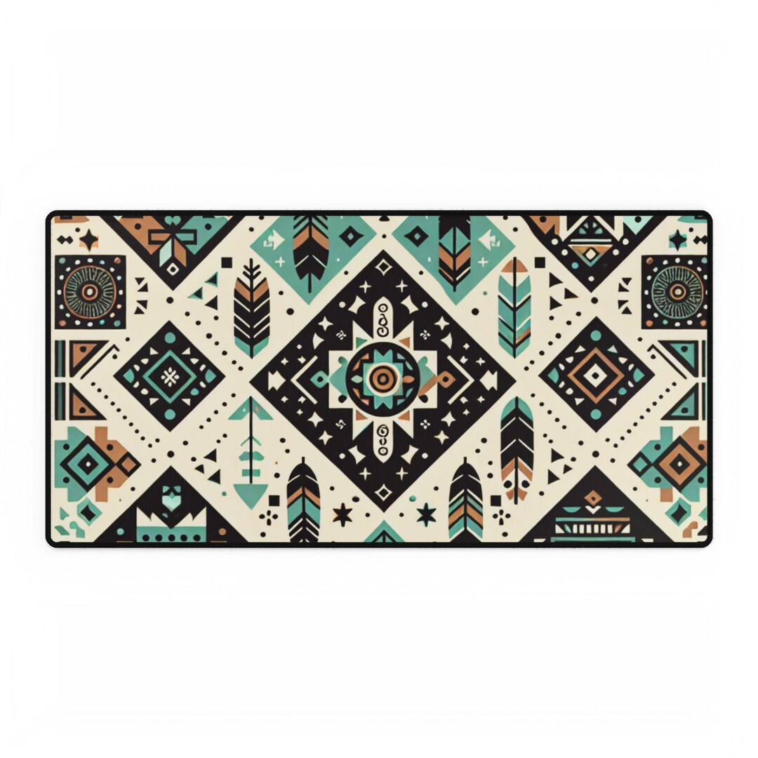 Tribal Desk Mat - Boho Office Decor, Aztec Style Desk Blotter ...