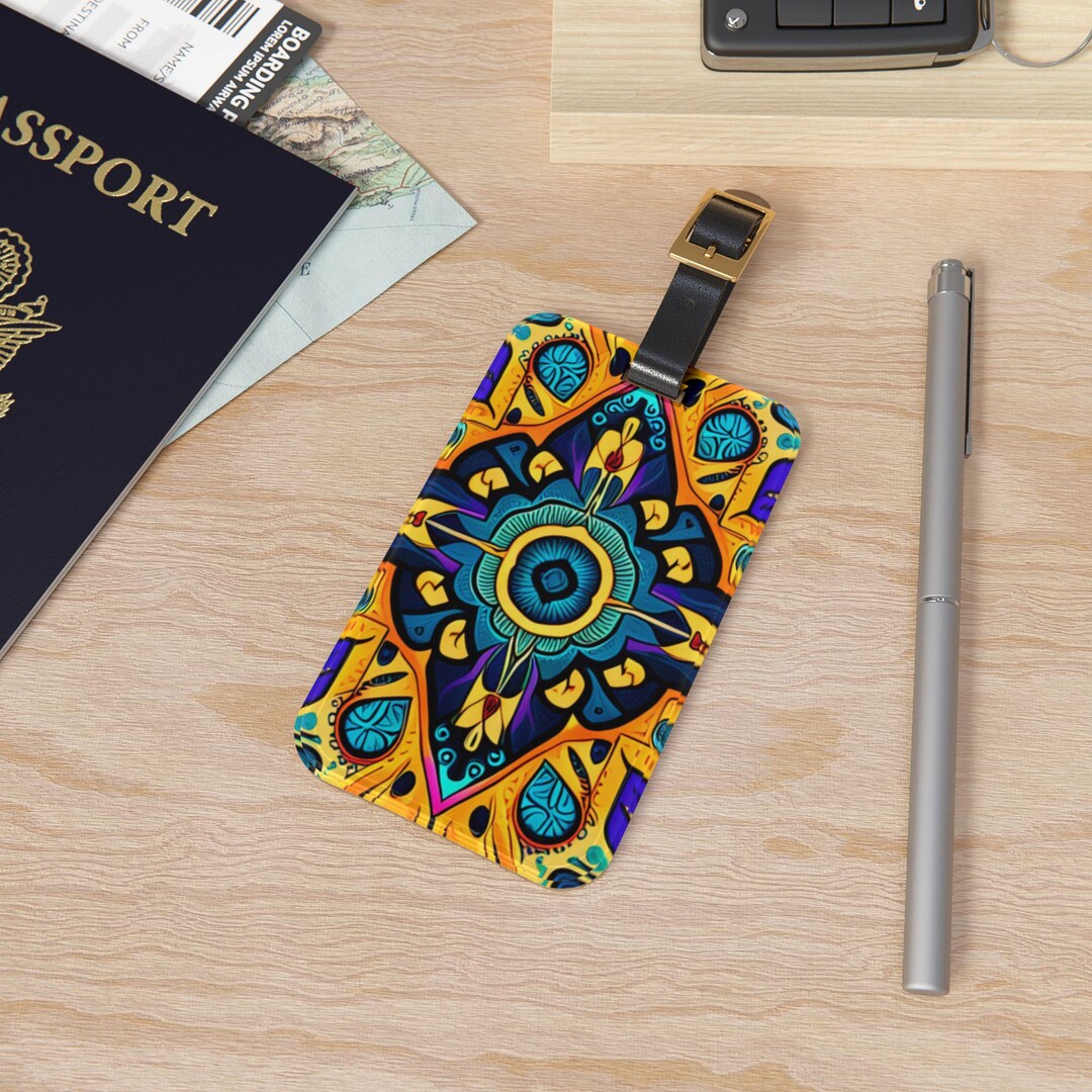 Tribal Luggage Tag - Ethnic Baggage Tag for Travelers, Unique Suitcase ...