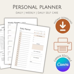 Printable Sheets Planner, Daily Planner, Weekly Planner, Self Care ...