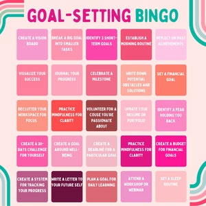 Printable Goal-setting Bingo Cards,printable, Mental Health ...