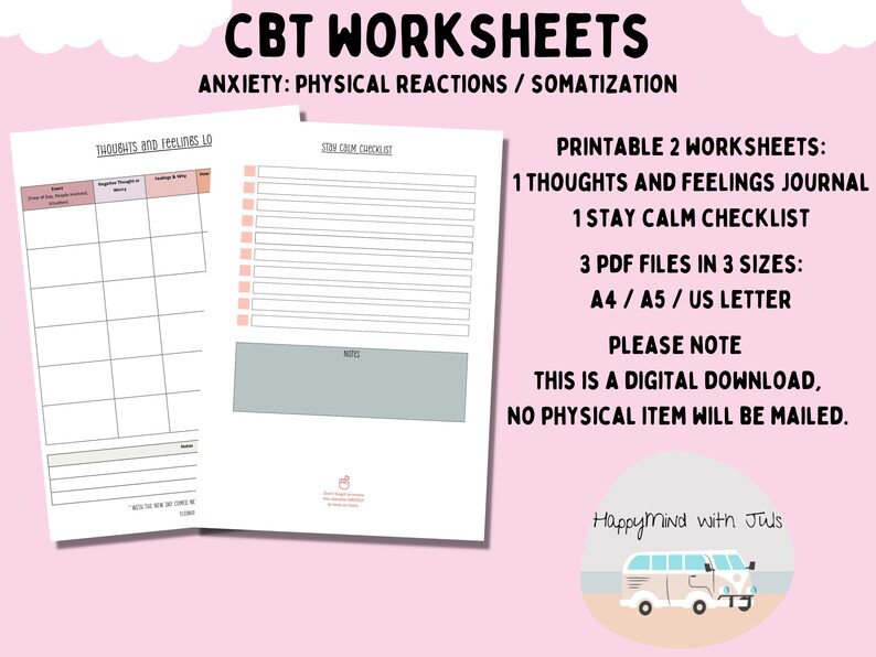Thoughts, Feelings, Mood Tracker, Self Care, Gratitude, Mindfulness ...