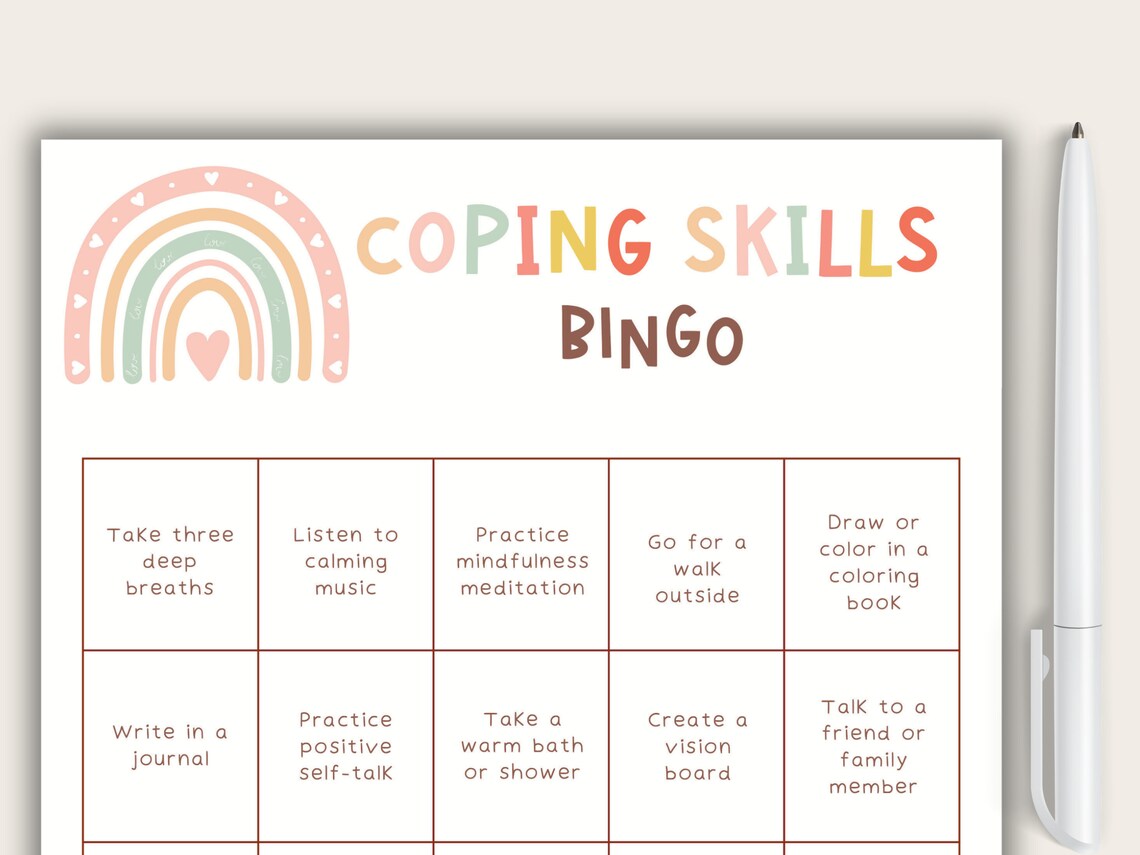 Coping Skills Bingo Cards for Teenagers, Printable Bingo for Teens ...