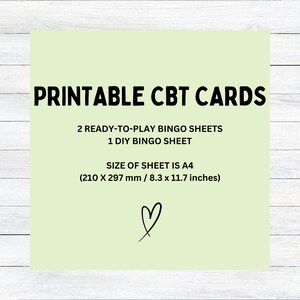 CBT Bingo Cards, Printable, Therapy, Cognitive Activities, Instant ...