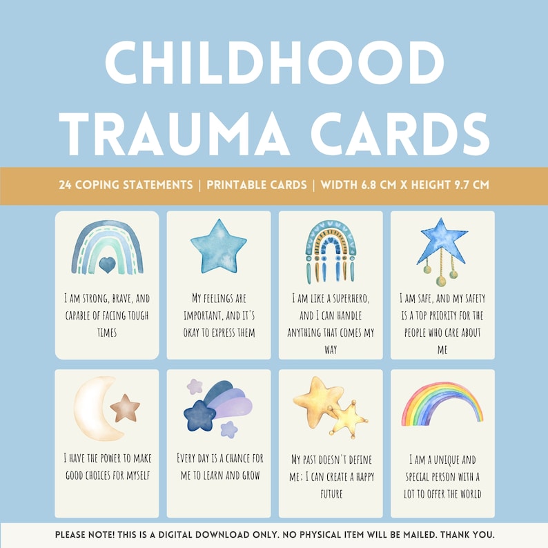 Childhood Trauma, Printable Cards, Coping Skills, Mental Health ...