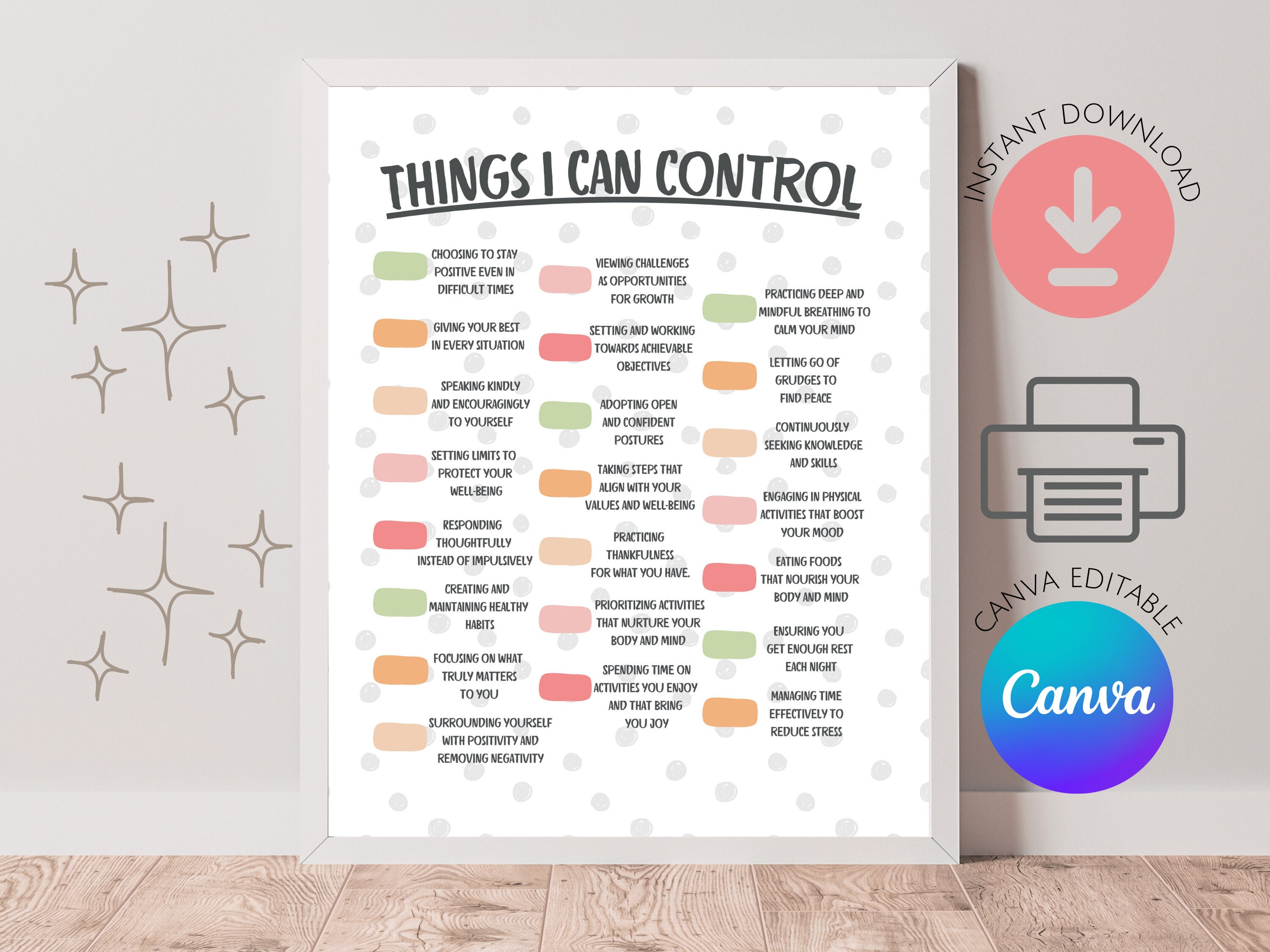 25 Things I Can Control Poster, Printable Mental Health, Classroom ... 25 Things I Can Control Poster, Printable Mental Health, Classroom ...