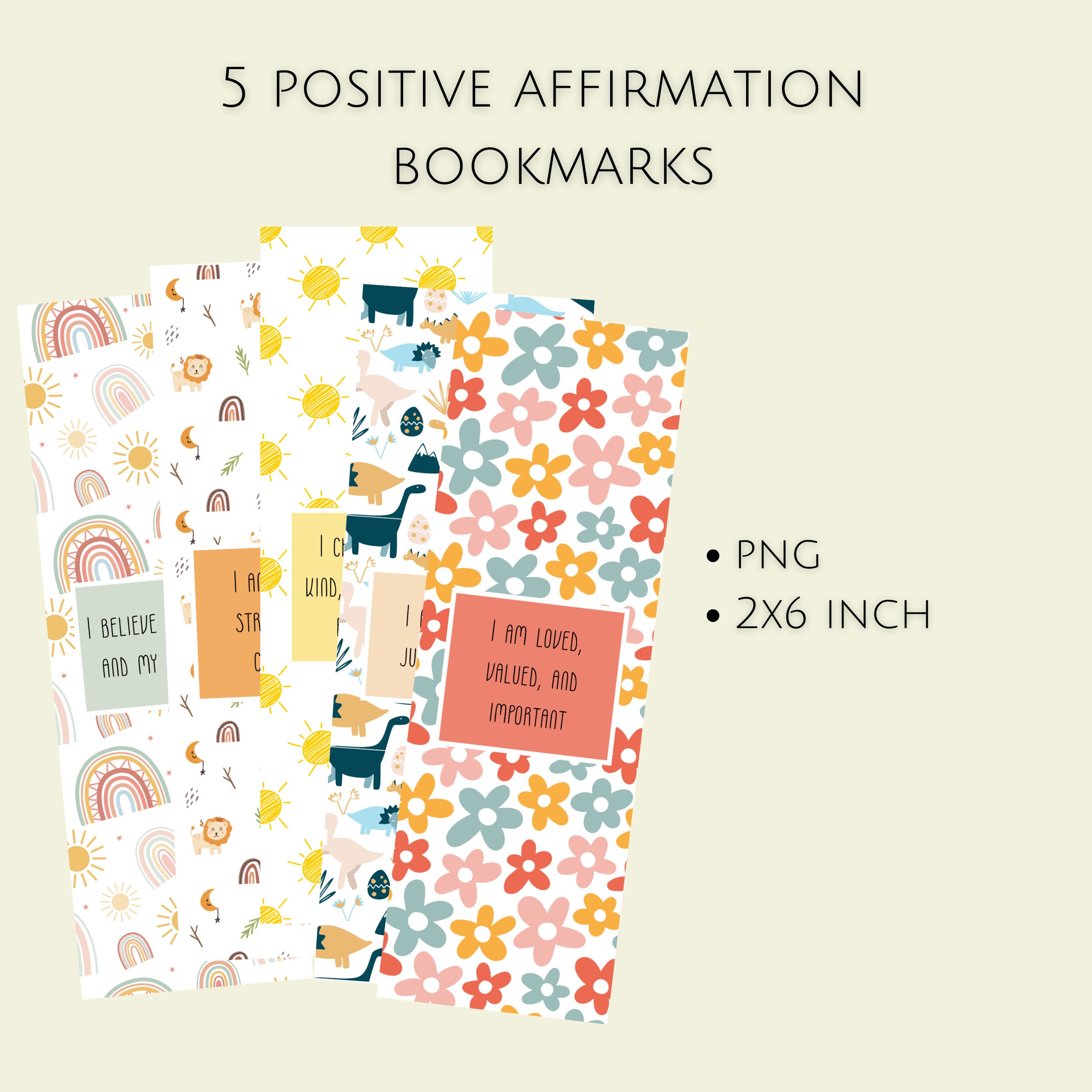 Positive Affirmation Bookmarks for Children, Printable Bookmarks ...