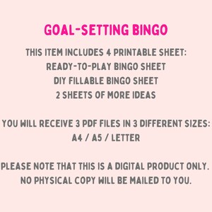 Printable Goal-setting Bingo Cards,printable, Mental Health ...