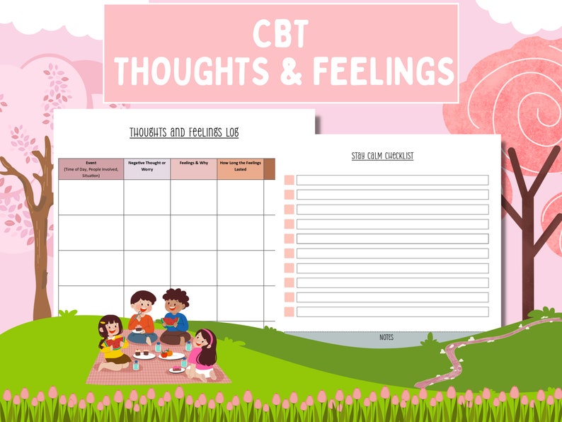 Thoughts, Feelings, Mood Tracker, Self Care, Gratitude, Mindfulness ...