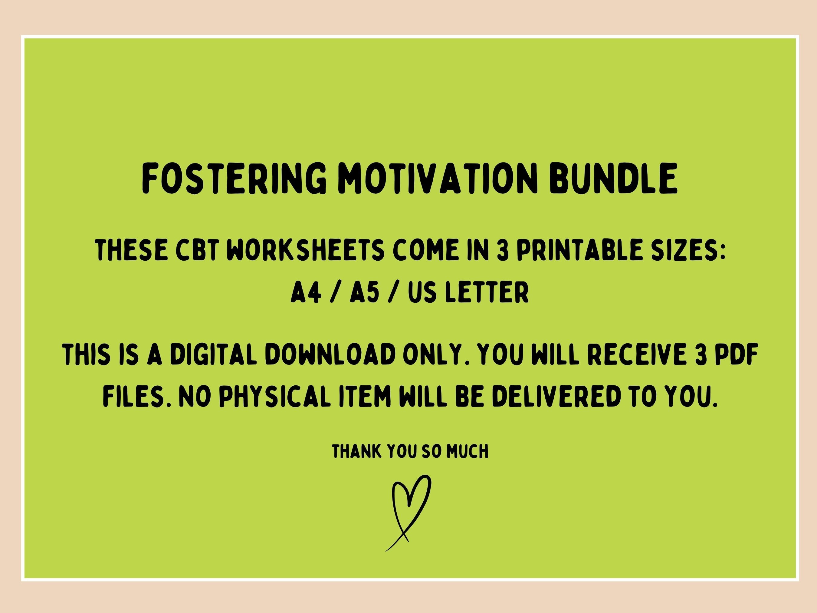 Printable CBT Worksheets for Kids and Teens, Motivation, Depression ...