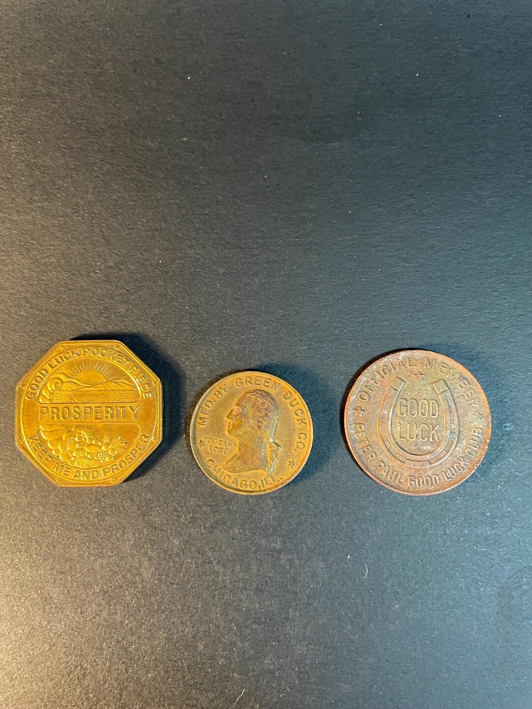 Lot of 3 Good Luck Tokens Peter Paul Mounds, Green Duck & American ...
