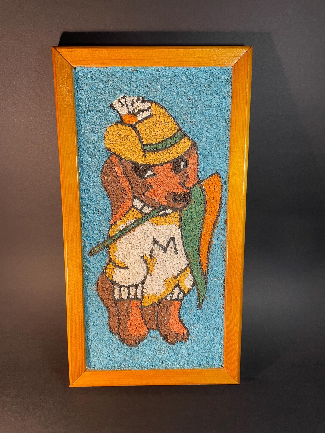 Mid-century Modern Pebble Gravel Rah-rah Dog Wall Hanging - Etsy