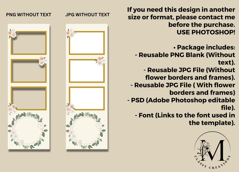 Rustic Elegant Wedding Photo Booth Template, Wedding Photo Booth ...