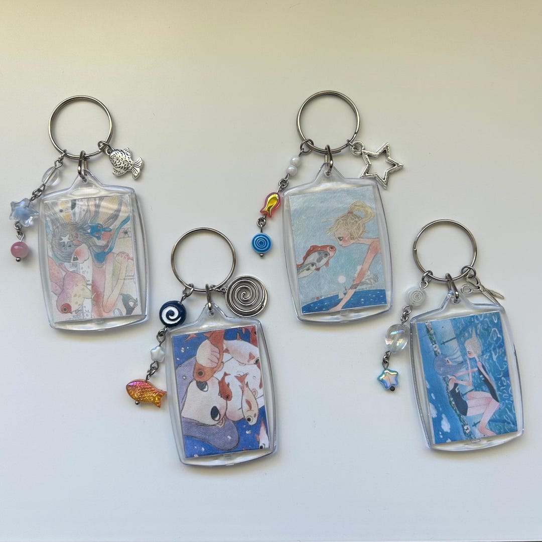 Aya Takano Inspired Keychain Y2K Handmade Beaded Keychain - Etsy