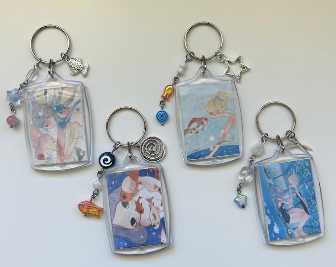 Aya Takano Inspired Keychain Y2K Handmade Beaded Keychain - Etsy