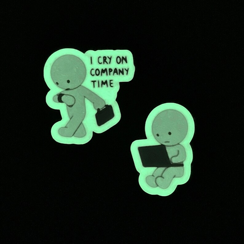 Smiski Working Glow in the Dark Vinyl Stickers - Etsy