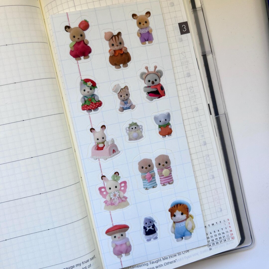 Calico Critter Vinyl Sticker Sheet - Etsy