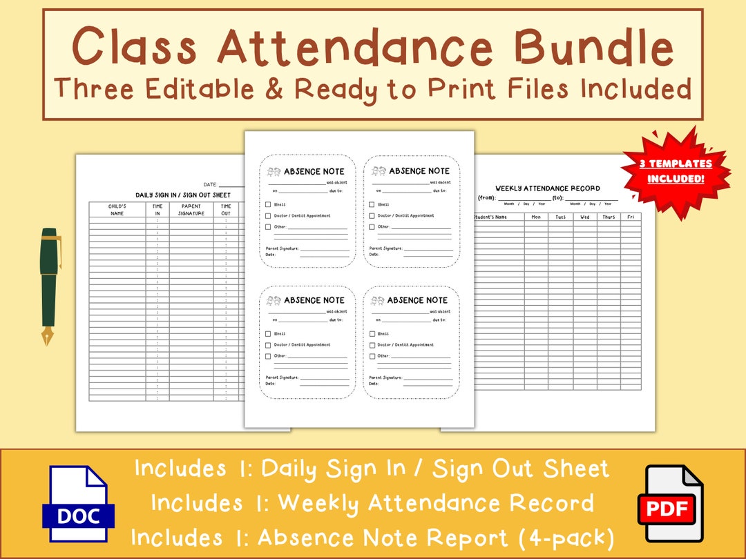 Class Attendance Record Bundle | Create Professional Procedures for ...