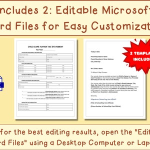 End of Year Child Care / Daycare Tax Statement | Keep A Detailed Record ...