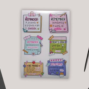 Teacher Reminder Sticker Sheet-waterproof Vinyl Durable-scrapbook ...