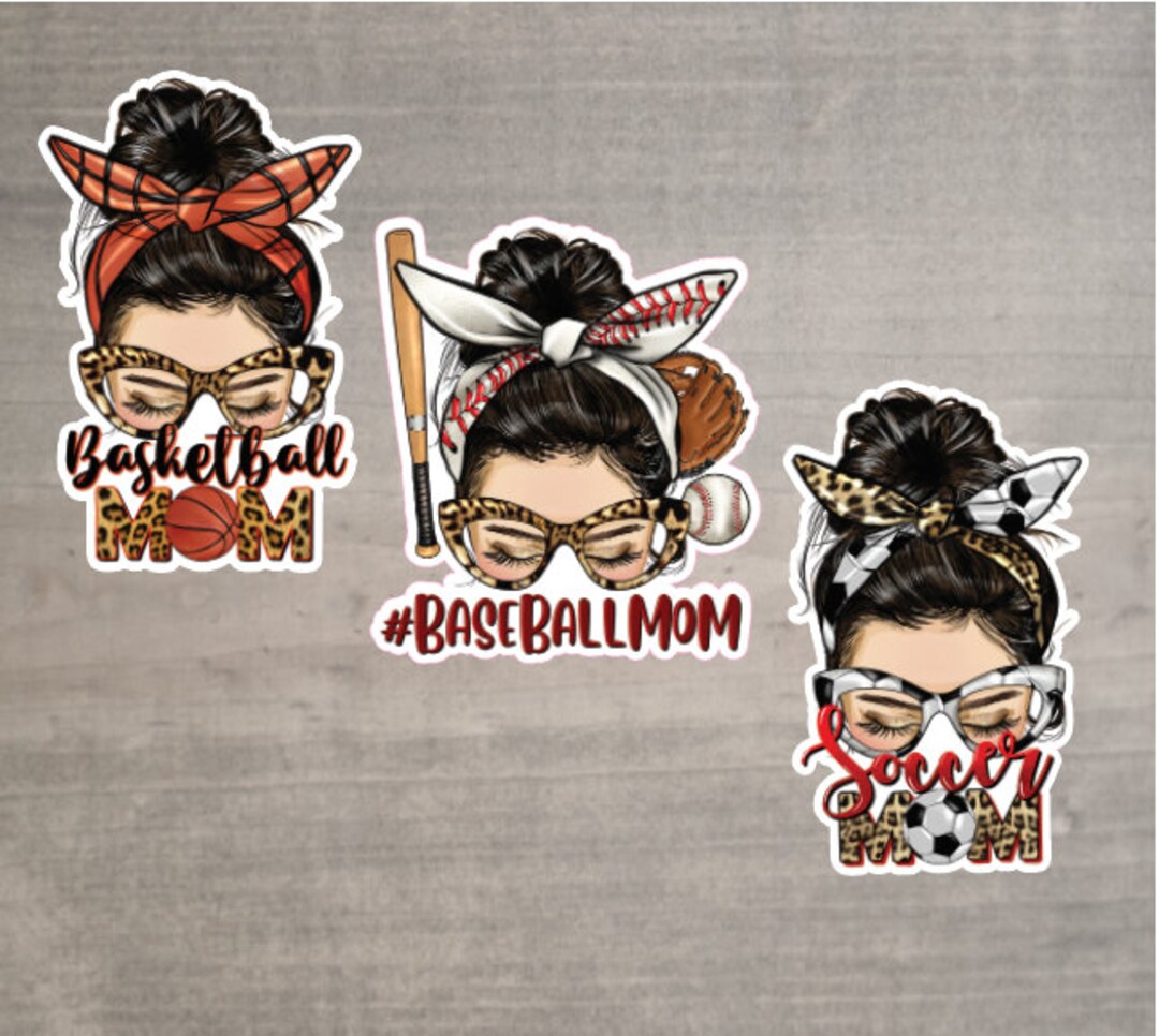 Sports Mom Bun Vinyl Sticker Decal-laptop Decal - Etsy
